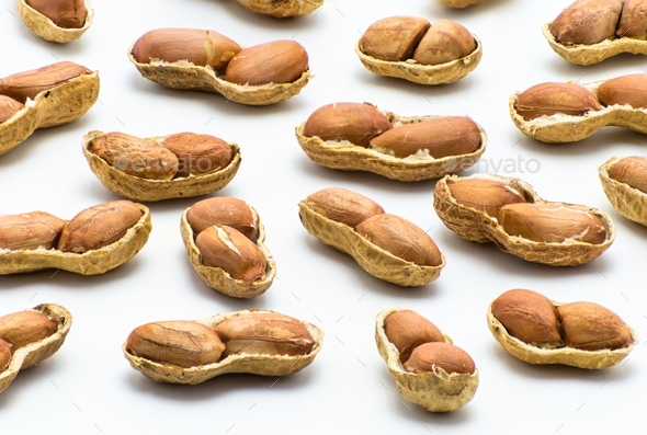 Peanuts in shell isolated on white background with clipping path. Stock ...