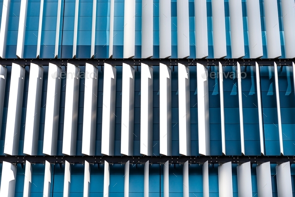 The facade of a modern building with an innovative facade made of ...