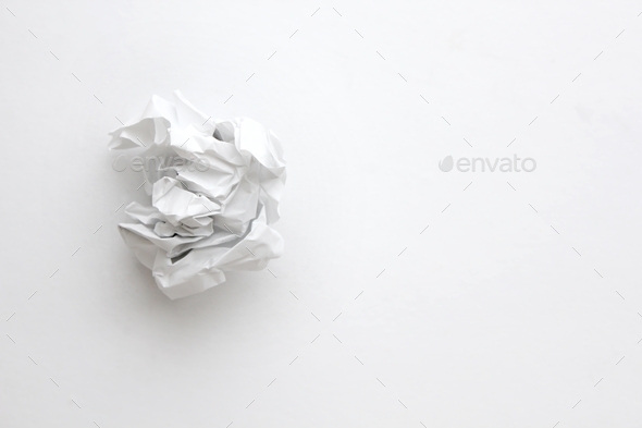 White paper scrunched up on a white background Stock Photo by ...