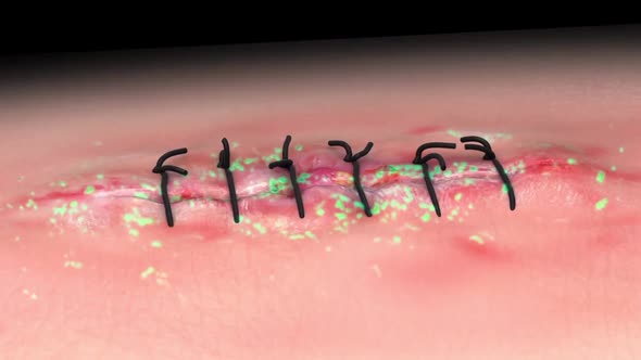 Animation of infected wound, Motion Graphics | VideoHive