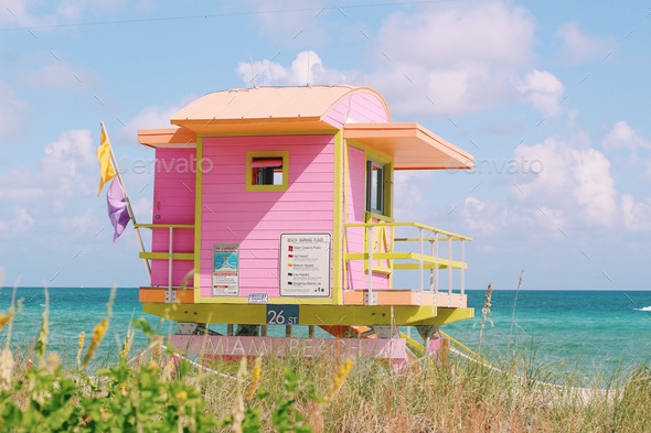 Colorful watch house in Miami Stock Photo by luruggiero | PhotoDune
