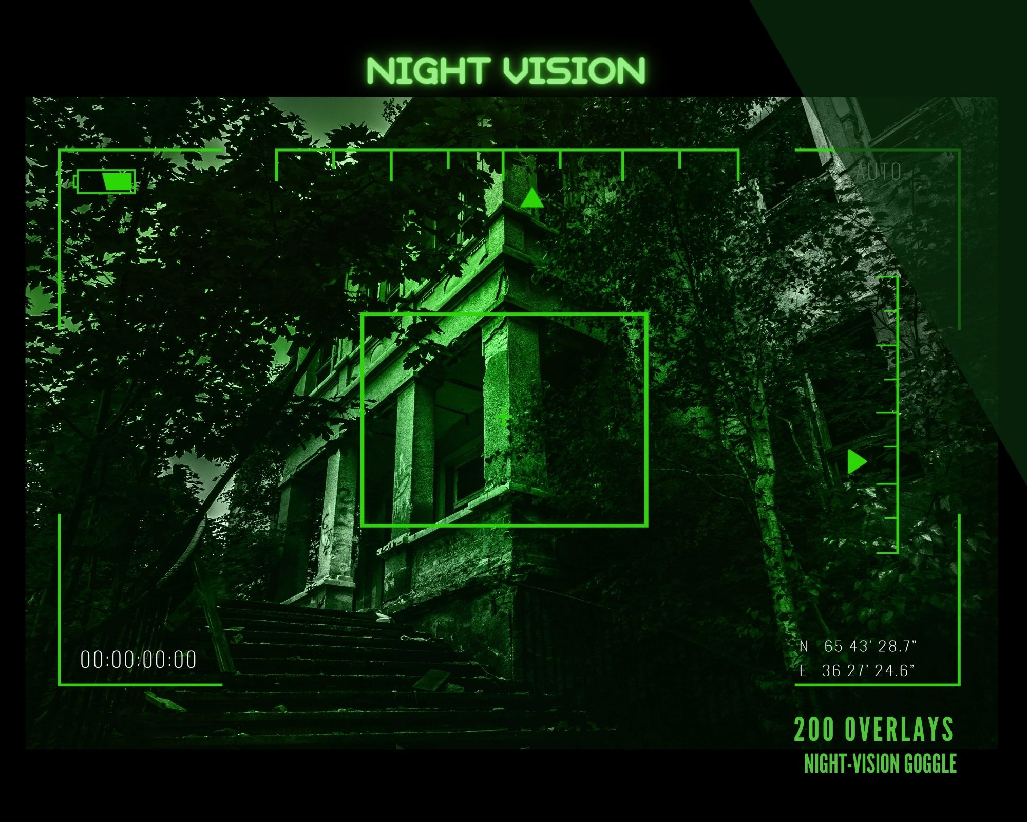 Night Vision Goggle - 200 Overlays, Add-ons | GraphicRiver