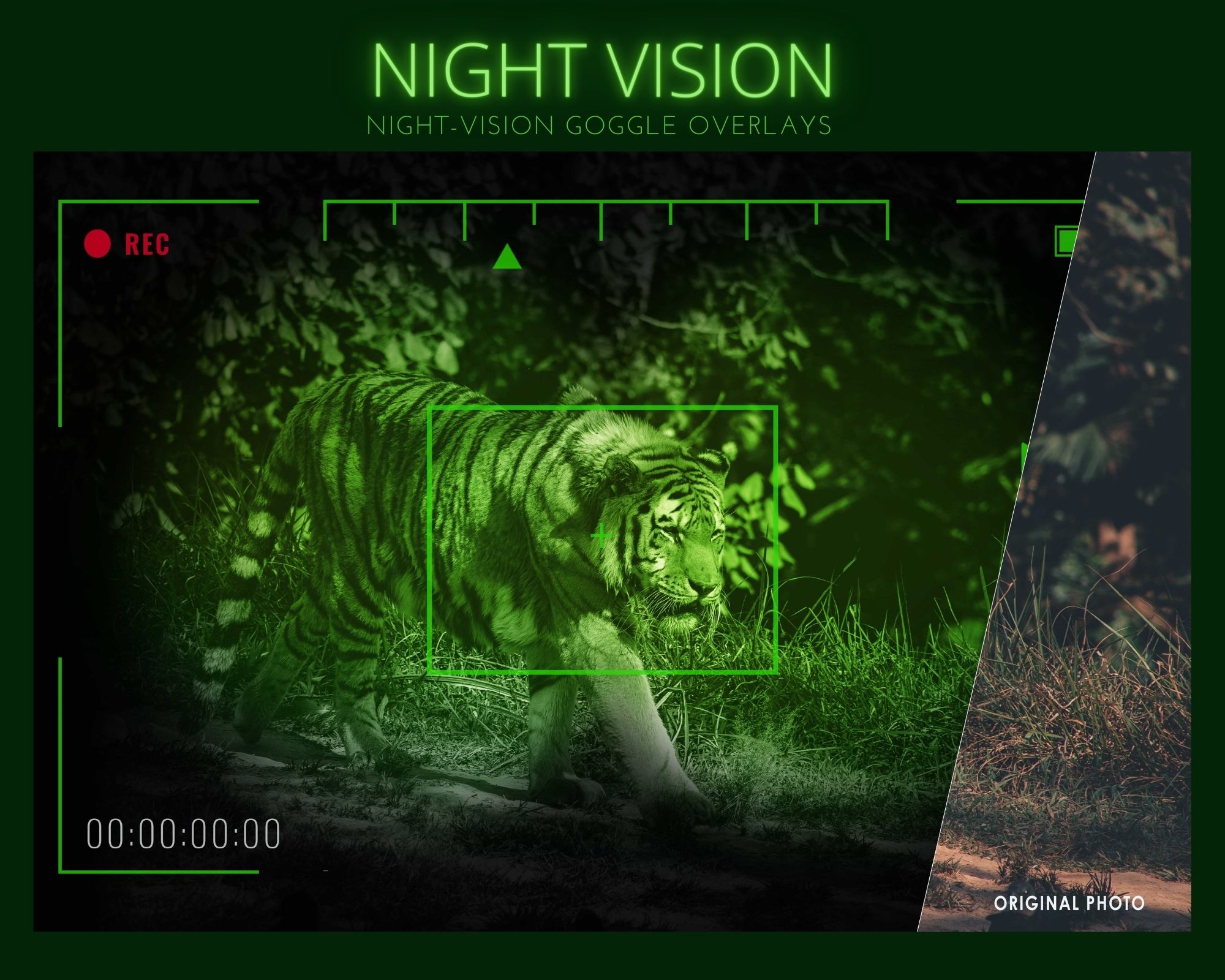 Night Vision Goggle - 200 Overlays, Add-ons | GraphicRiver