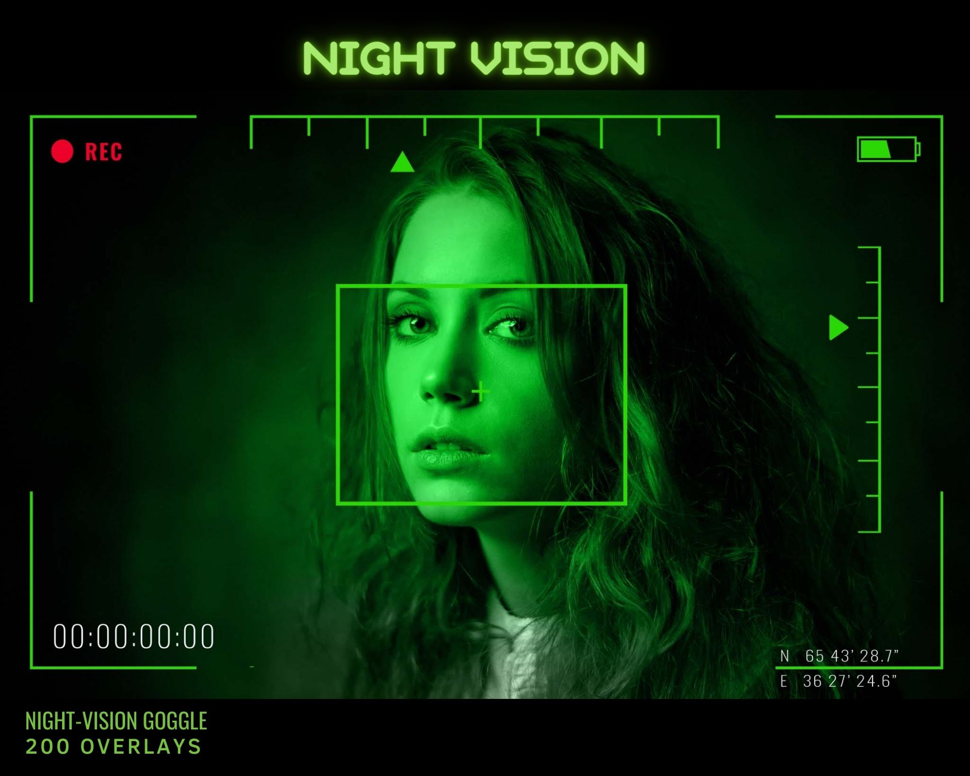 Night Vision Goggle - 200 Overlays, Add-ons | GraphicRiver