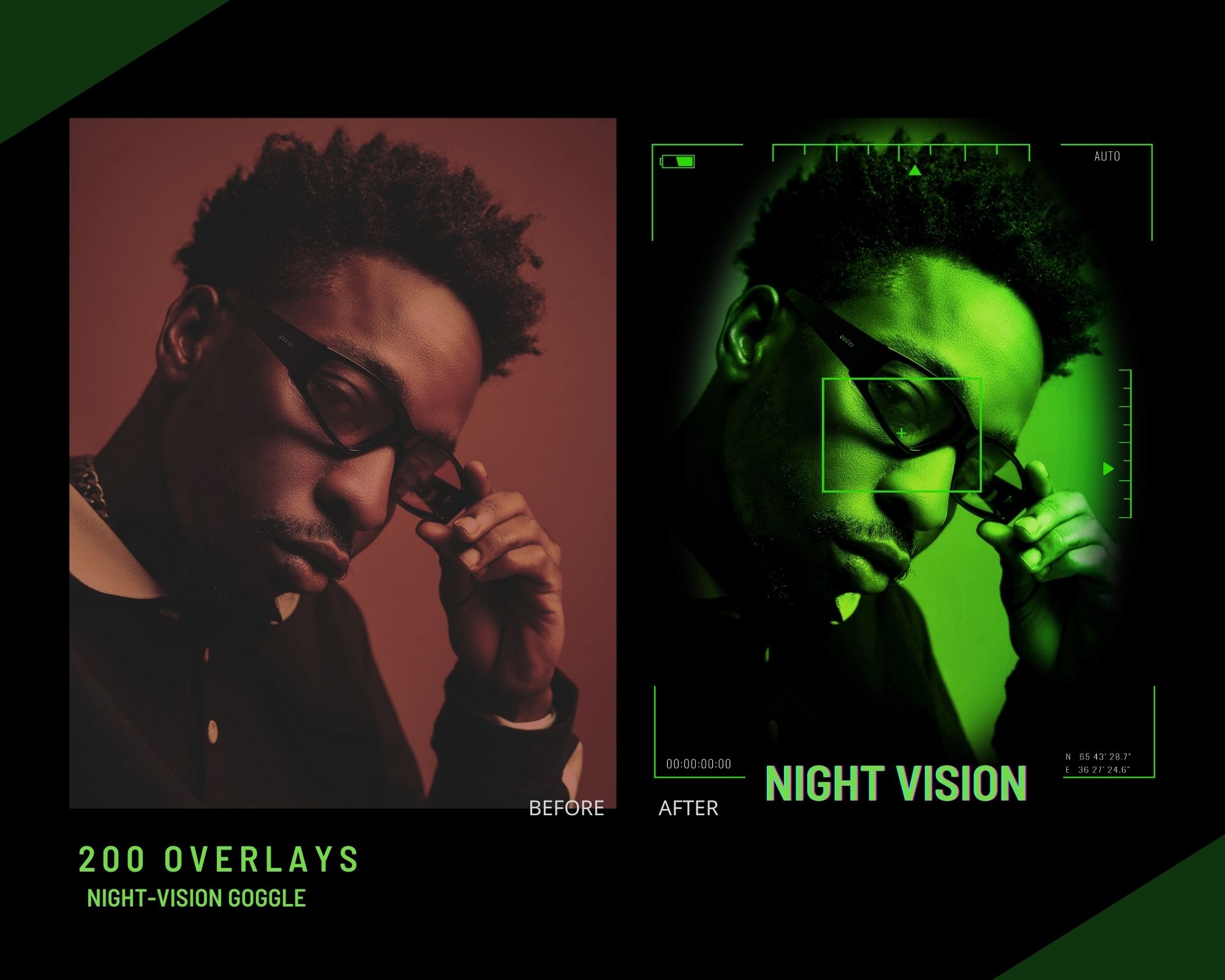 Night Vision Goggle - 200 Overlays, Add-ons | GraphicRiver