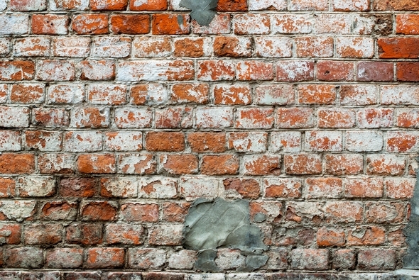 Old Red Wall with Bricklaying Stock Photo by olgapink | PhotoDune