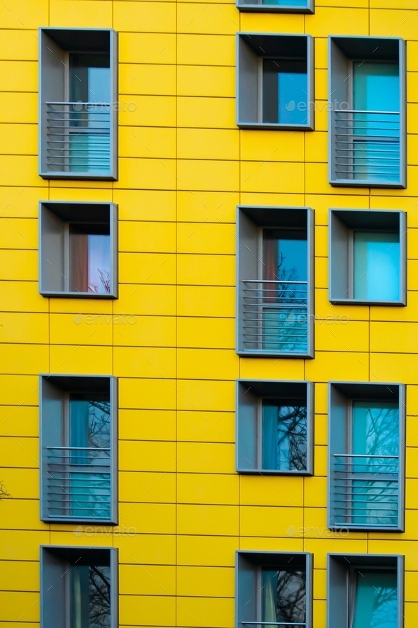 Yellow palace with blue window Stock Photo by stetphotos | PhotoDune