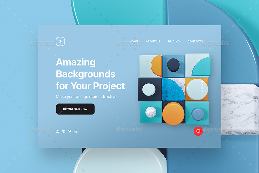 Volumetry - 3D Mosaic Pattern Background Set, Graphics | GraphicRiver