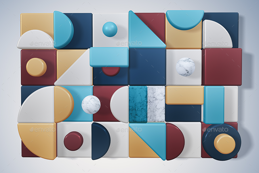 Volumetry - 3D Mosaic Pattern Background Set, Graphics | GraphicRiver