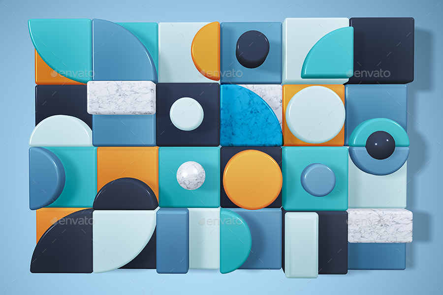 Volumetry - 3D Mosaic Pattern Background Set, Graphics | GraphicRiver
