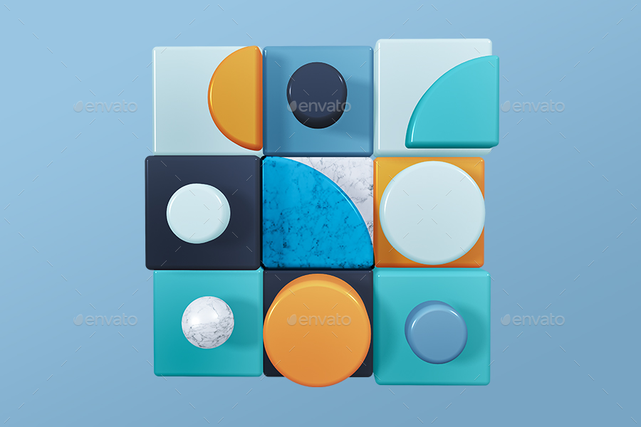 Volumetry - 3D Mosaic Pattern Background Set, Graphics | GraphicRiver