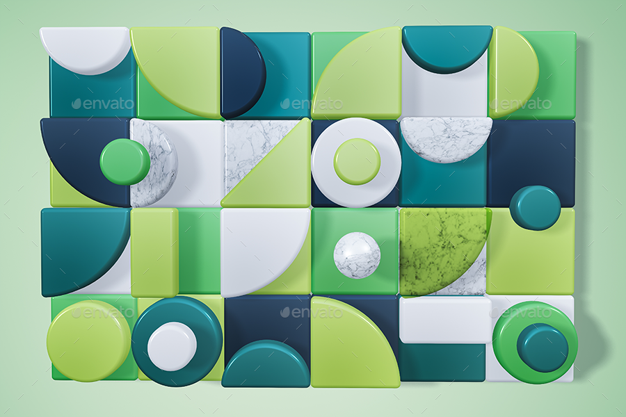 Volumetry - 3D Mosaic Pattern Background Set, Graphics | GraphicRiver