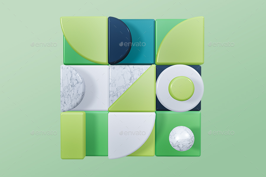 Volumetry - 3D Mosaic Pattern Background Set, Graphics | GraphicRiver