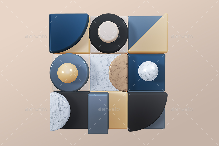 Volumetry - 3D Mosaic Pattern Background Set, Graphics | GraphicRiver