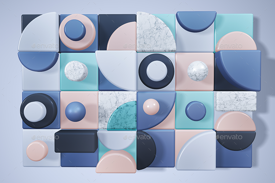 Volumetry - 3D Mosaic Pattern Background Set, Graphics | GraphicRiver