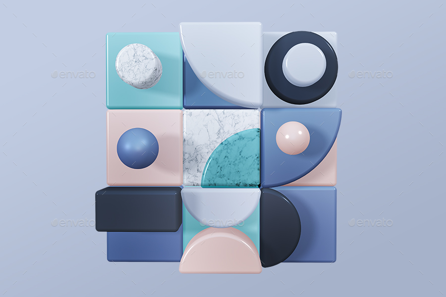 Volumetry - 3D Mosaic Pattern Background Set, Graphics | GraphicRiver