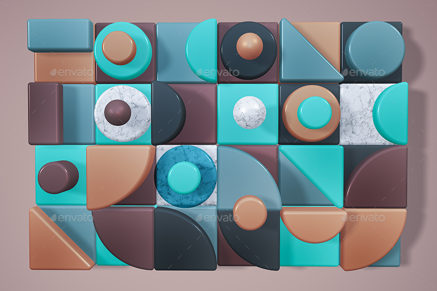 Volumetry - 3D Mosaic Pattern Background Set, Graphics | GraphicRiver