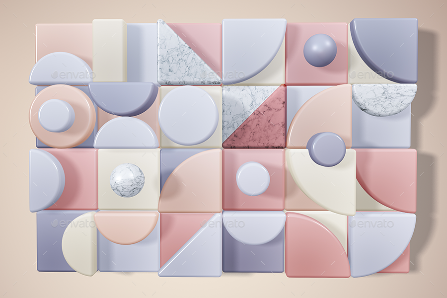 Volumetry - 3D Mosaic Pattern Background Set, Graphics | GraphicRiver