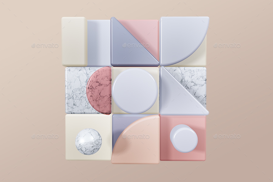 Volumetry - 3D Mosaic Pattern Background Set, Graphics | GraphicRiver