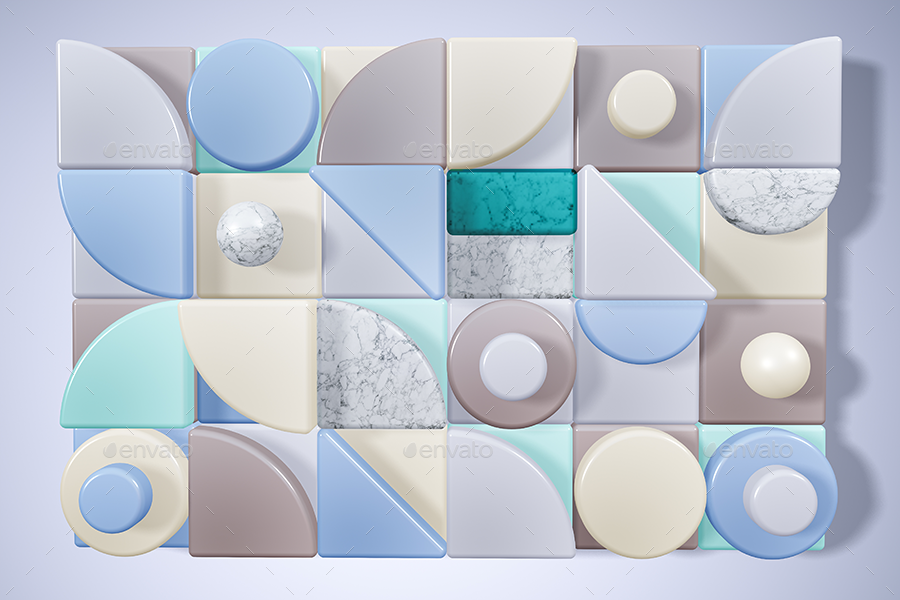 Volumetry - 3D Mosaic Pattern Background Set, Graphics | GraphicRiver