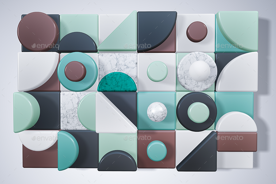 Volumetry - 3D Mosaic Pattern Background Set, Graphics | GraphicRiver