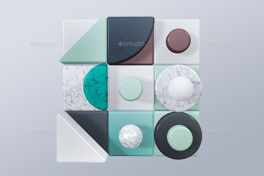 Volumetry - 3D Mosaic Pattern Background Set, Graphics | GraphicRiver