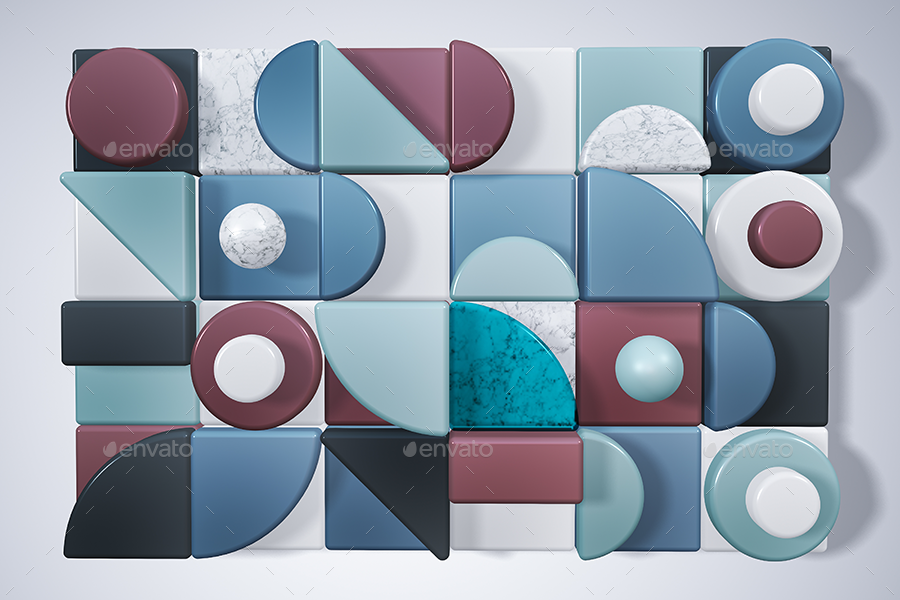 Volumetry - 3D Mosaic Pattern Background Set, Graphics | GraphicRiver