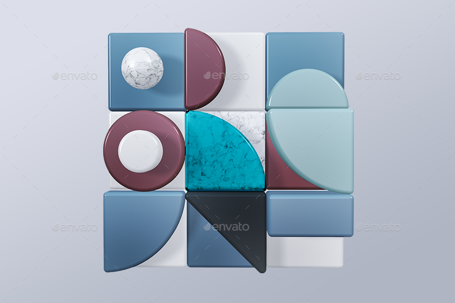 Volumetry - 3D Mosaic Pattern Background Set, Graphics | GraphicRiver