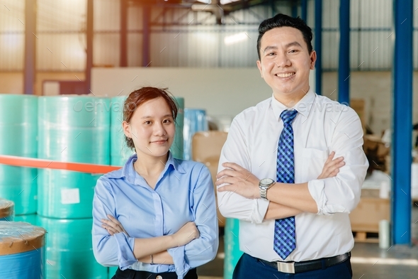 Young woman standing with adult man for Inherit company and business to ...