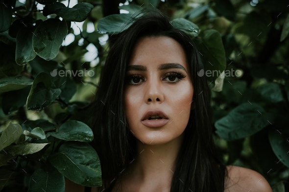 Portrait of a female model in the jungle Stock Photo by oaravoicu ...