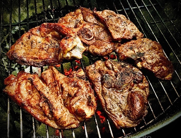 Lamb chops on an open fire Stock Photo by frank206 | PhotoDune