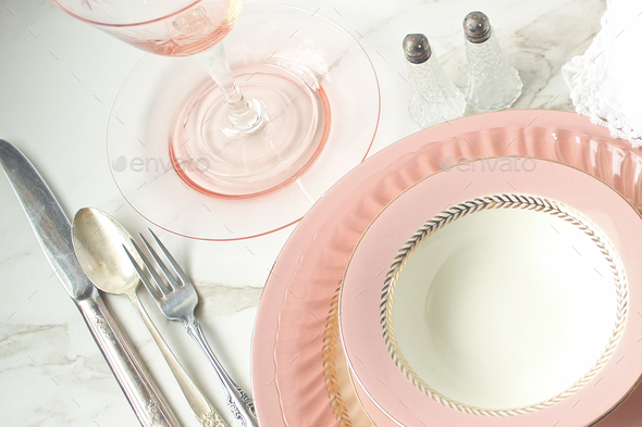 Elegant pink themed place setting. Stock Photo by MPPLLC45 | PhotoDune