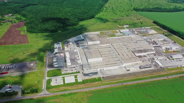 Aerial view of industrial zone. Aerial view of suburb industrial area ...