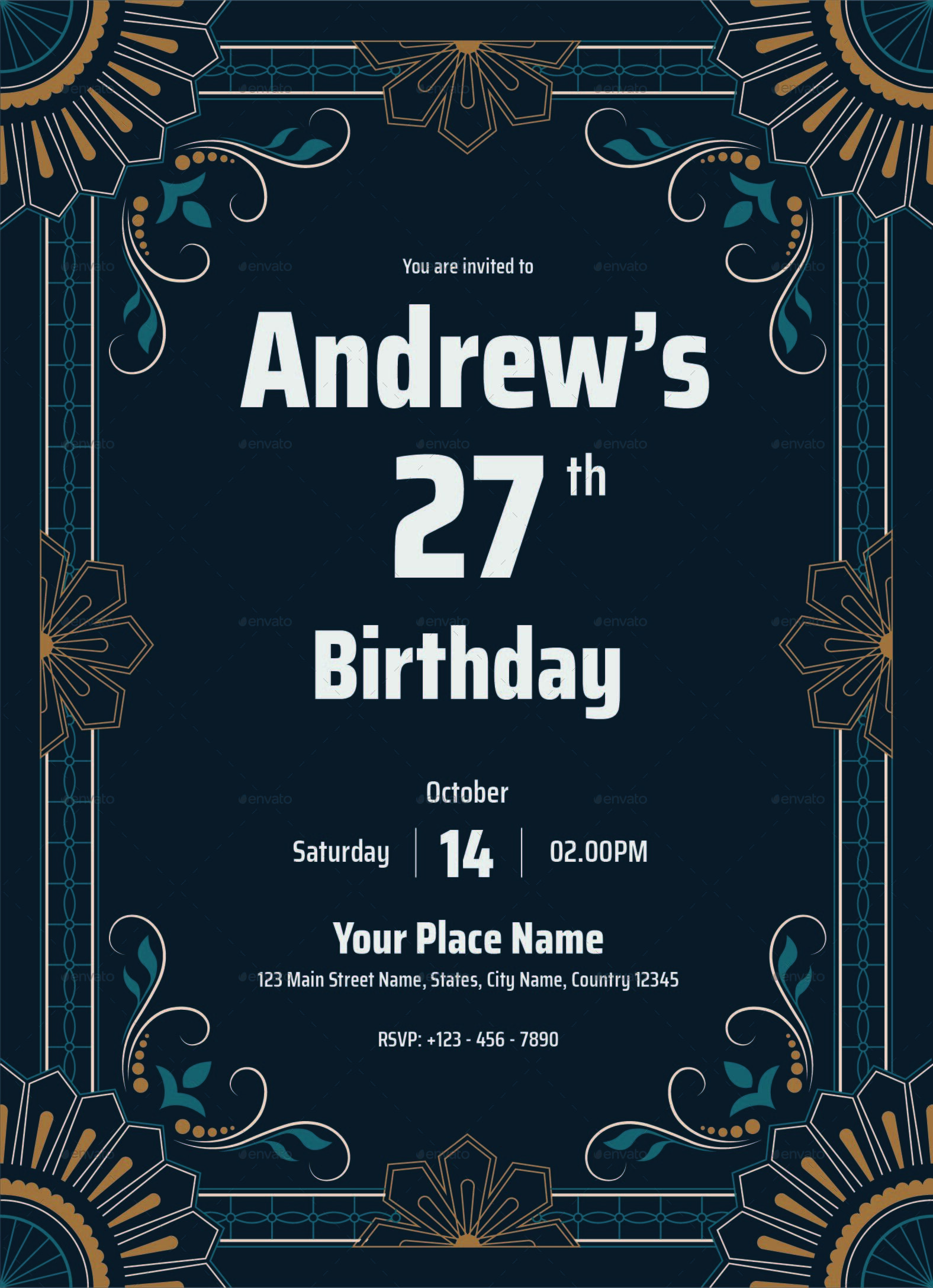 Culture Theme Birthday Invitation, Print Templates | GraphicRiver