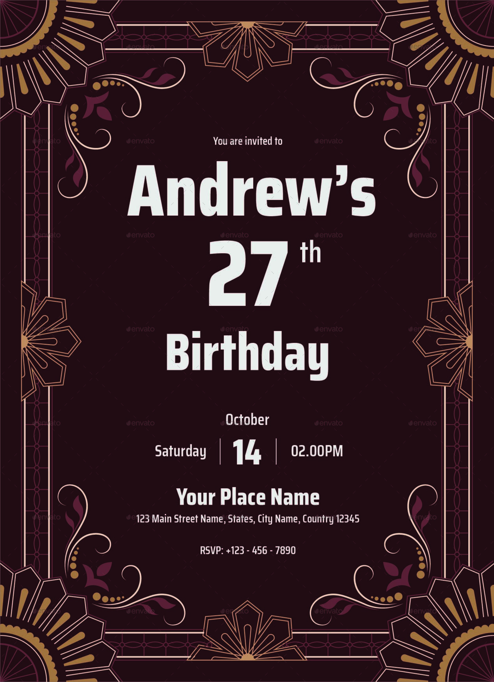 Culture Theme Birthday Invitation, Print Templates | GraphicRiver