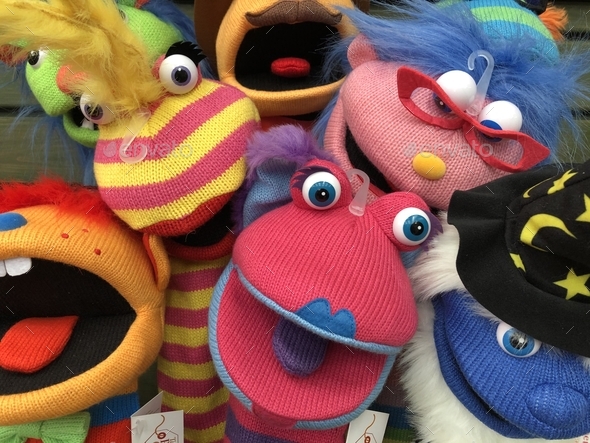 Variety of children’s puppets from Sesame Street and the muppets show ...