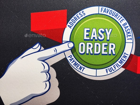 An internet icon thumbnail sign representing online shopping by making ...