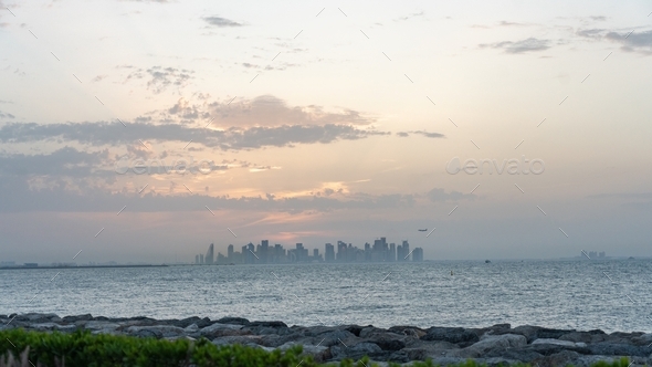 Doha Skyline at Golden hour, Visit Qatar, explore Qatar, clear day ...