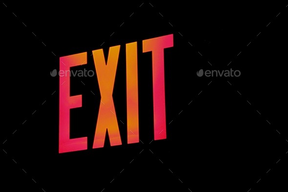 Exit sign; neon sign; way out; Stock Photo by ashiqkhan | PhotoDune