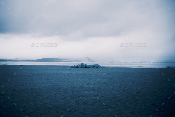 Arctic glacier alone lonely empty barren water winter ocean climate ...