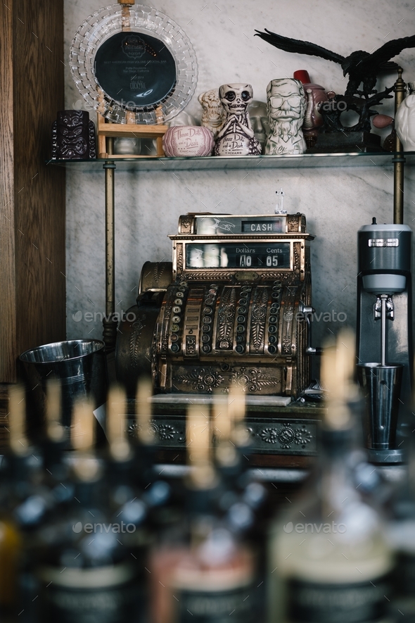 Old antique cash register point of sale bar decor eclectic fashion ...