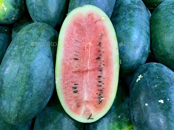 watermelon oval, a variant of local fruit watermelon in Kalimantan ...