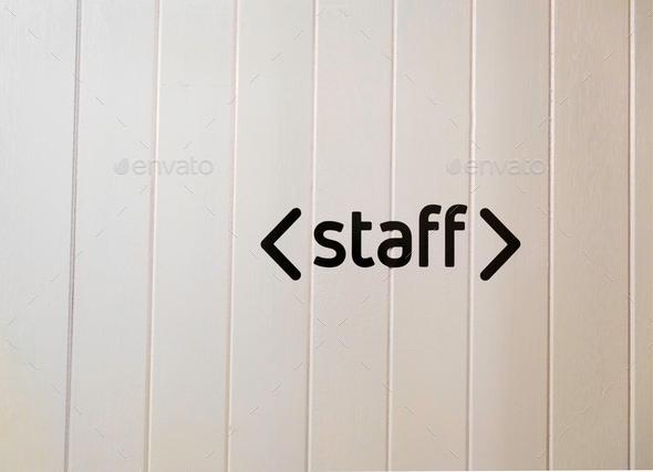 A creative staff access sign generated from black texts on the white ...