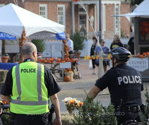 Law enforcement officers at city’s public event. Police are responsible ...