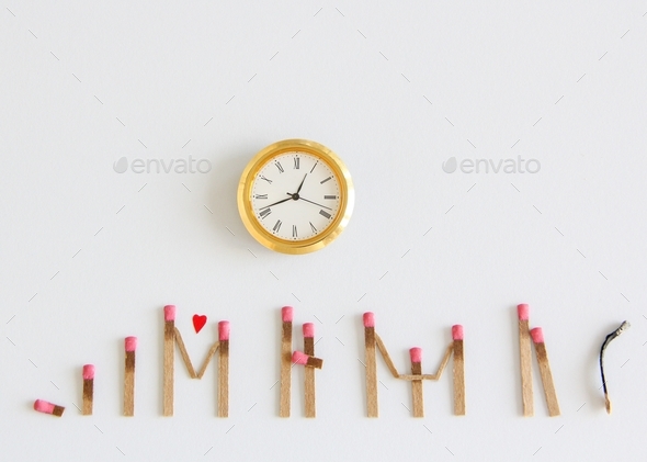 The cycle of life represented with matches changing through time ...