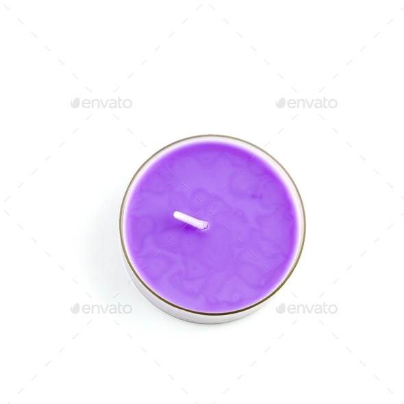 violet candle top view isolated on white Stock Photo by aleeenot ...
