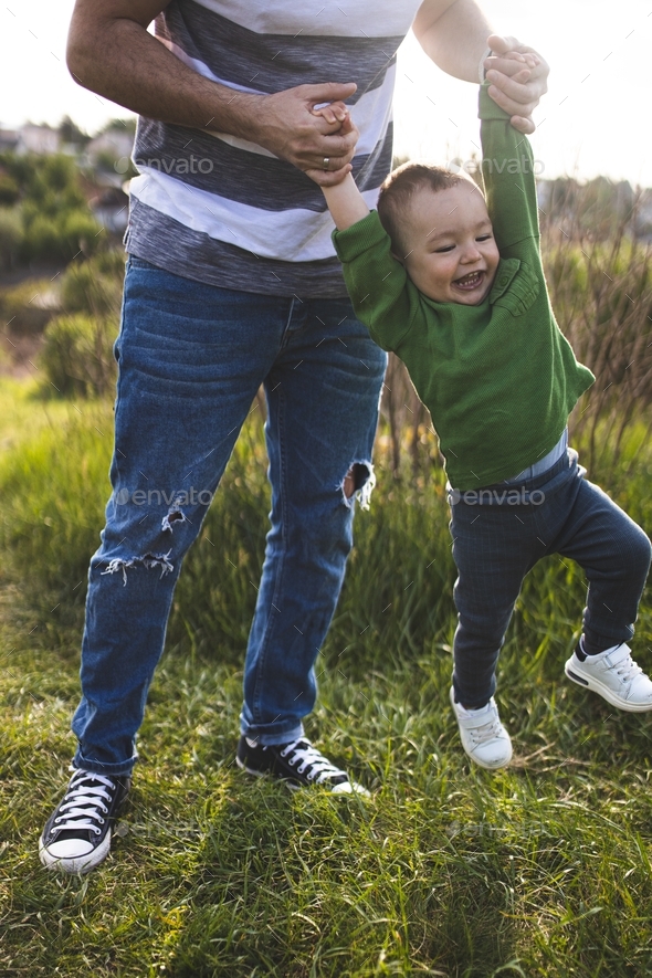 Father and son spend time together. Happy fatherhood. Father's Day ...