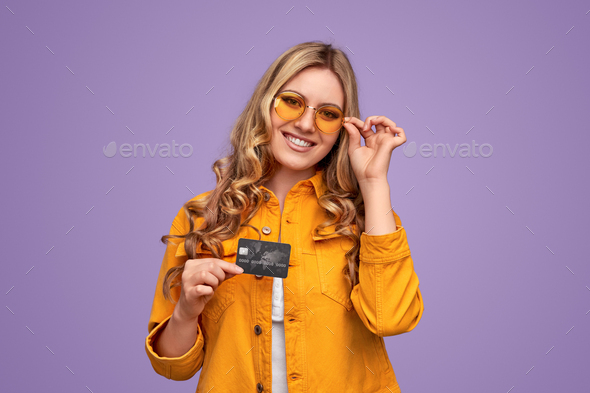 Smiling bank client with credit card Stock Photo by kegfire | PhotoDune