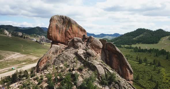 Terelj Park Rocks and Steppe Near Ulaanbaatar Mongolia. Summer Autumn ...