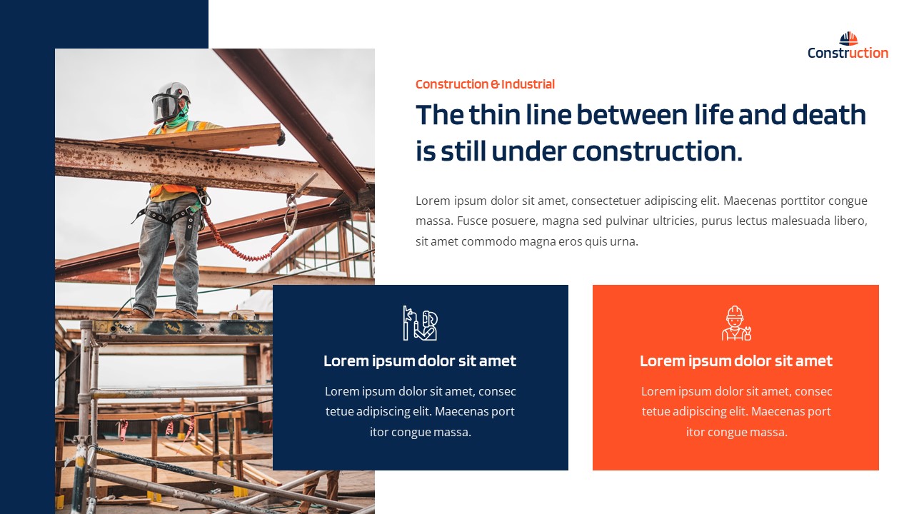 Construction & Industrial Powerpoint Template, Presentation Templates